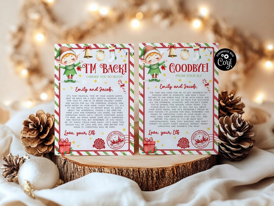Editable Elf Letter First Time Elf Arrival Letter Elf Return Letter Elf ...