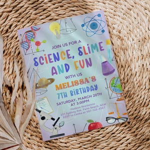 EDITABLE Mad Science Birthday Invitation Boy Girl Science Party ...