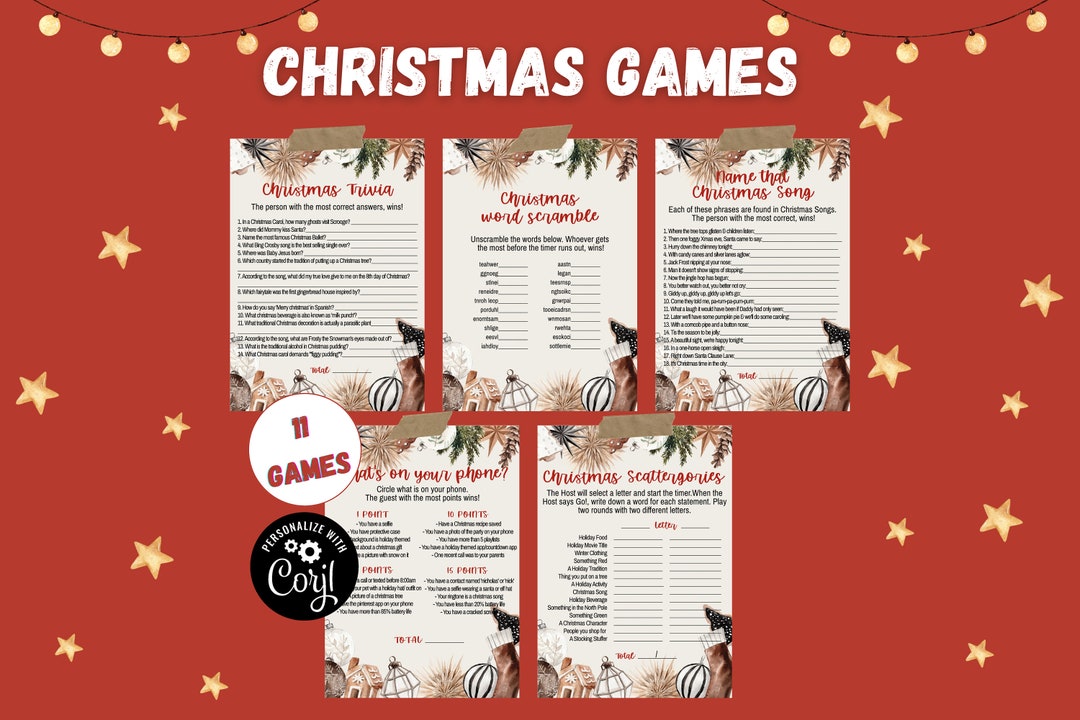 EDITABLE 11 Christmas Games Bundle Christmas Party Games Printable ...