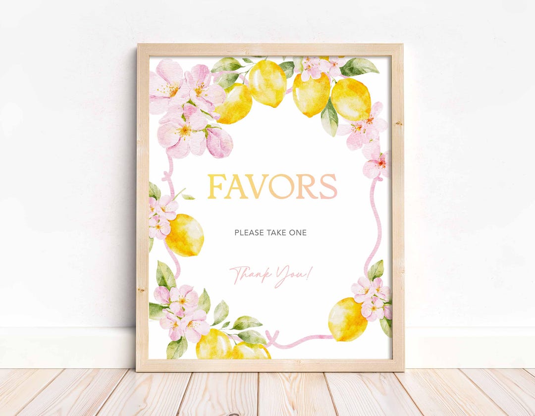 Favors Sign Favor Please Take One Sign Citrus Sign Baby Shower Favors ...