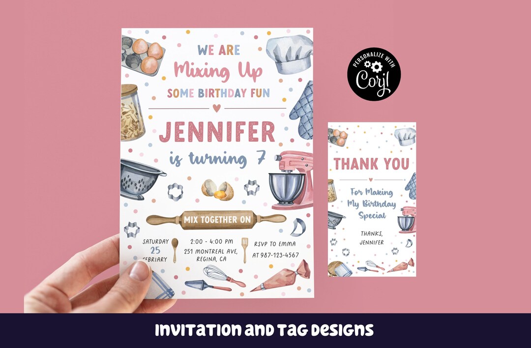 Editable Baking Birthday Invitation Template Sweet Birthday Party ...