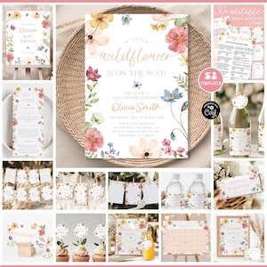 Wildflower Favors Sign Template Wildflower Favor Sign Summer Boho Sign ...