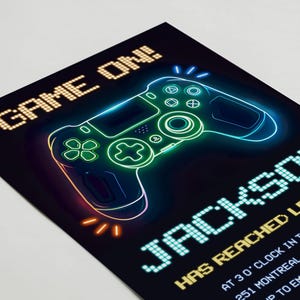Editable Video Game Party Invitation Printable Gamer Birthday Invite ...