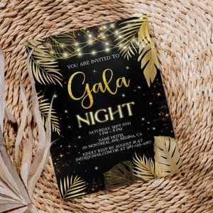 Editable Tropical Gala Night Invitation Business Corporate Party Invite ...