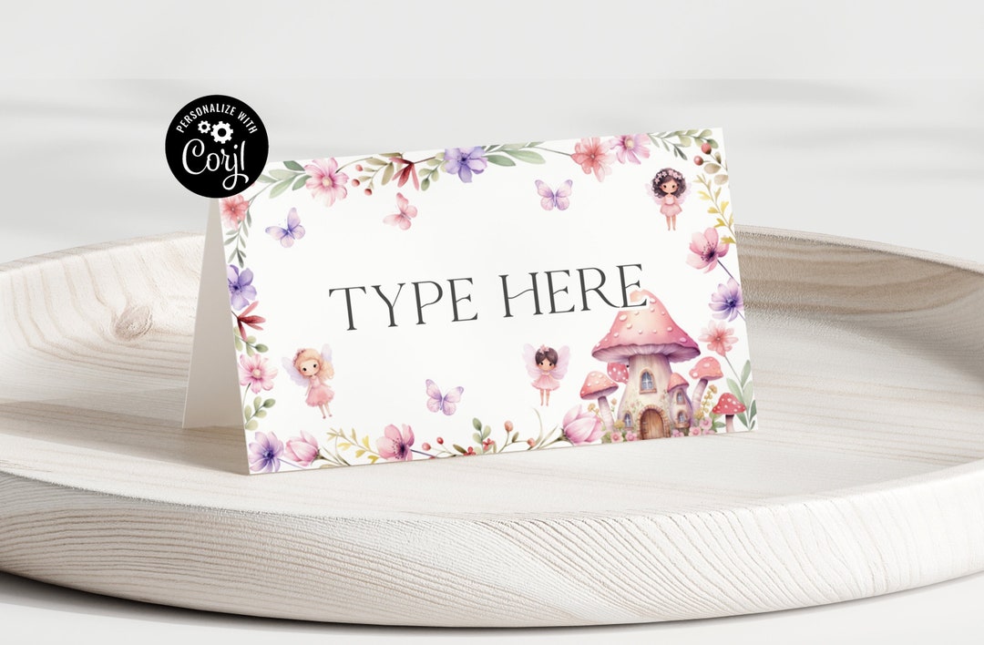 Editable Fairy First Birthday Party Food Label Magical Enchanted Fairy ...