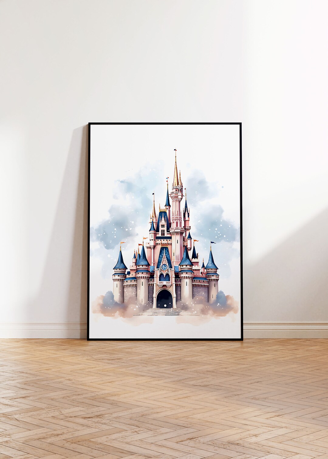 Magic Kingdom Art Print Magic Castle Watercolor Poster Princess Castle ...