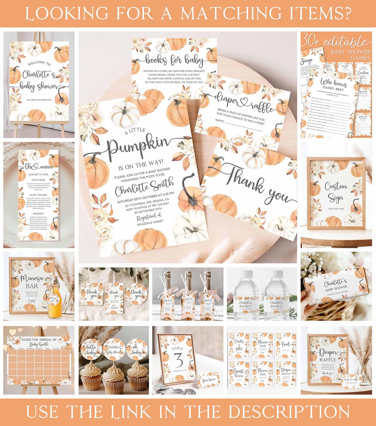 Babies Are Sweet Sign Template Take A Treat Signs Pumpkin Baby Shower ...