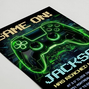 Editable Video Game Party Invitation Printable Gamer Birthday Invite ...