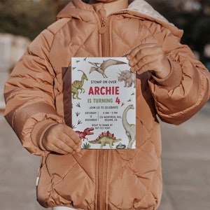 Editable Dinosaur Birthday Invitation Template Printable Dino Birthday ...