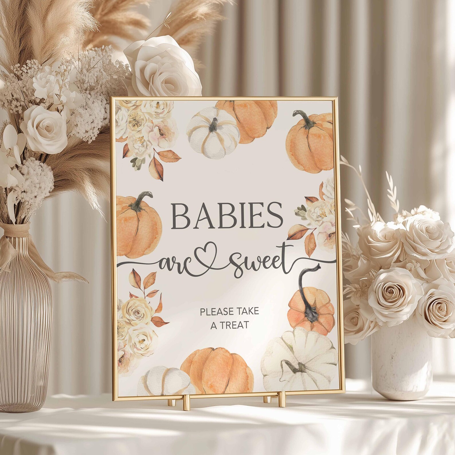 Babies Are Sweet Sign Template Take A Treat Signs Pumpkin Baby Shower ...