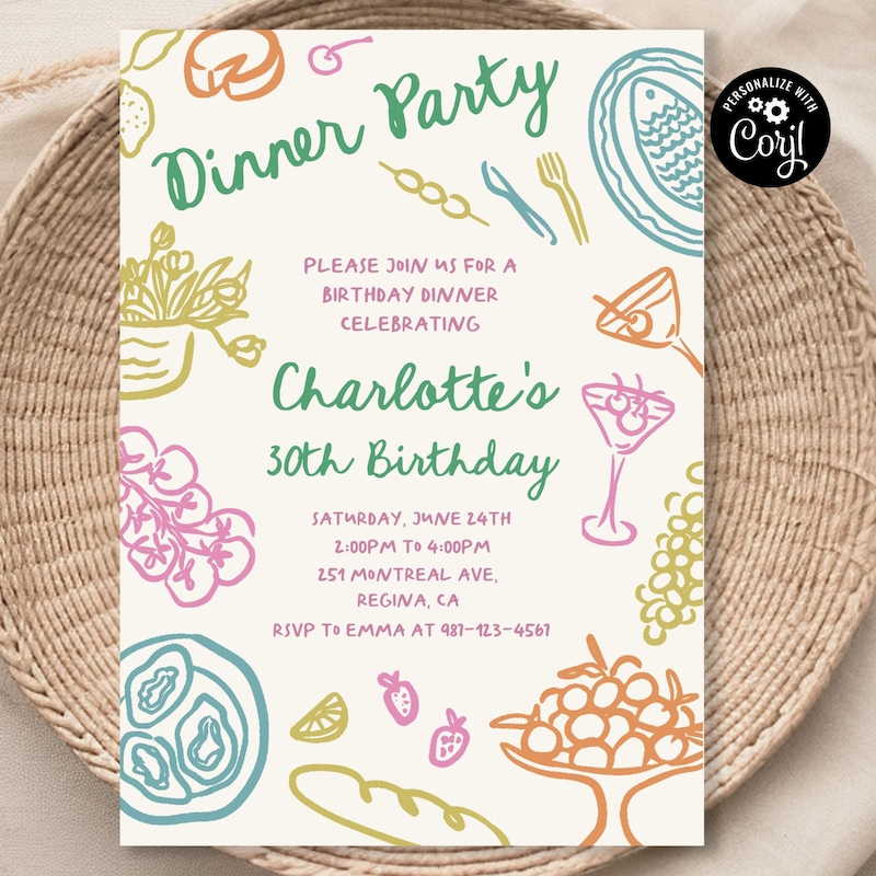 Hand Drawn Invite - Etsy