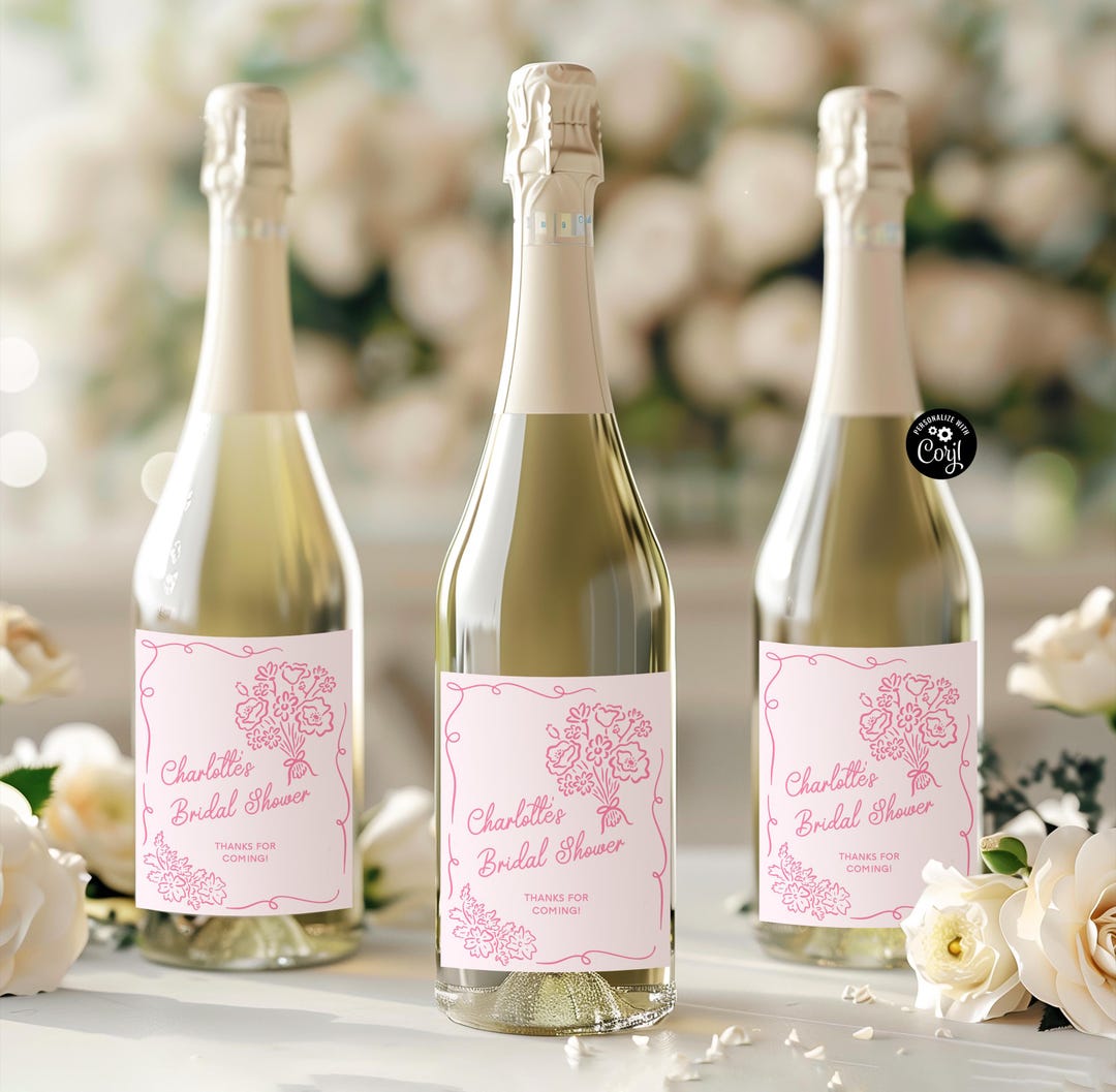 Champagne Label Template Bridal Mini Champagne Label Editable Bridal ...