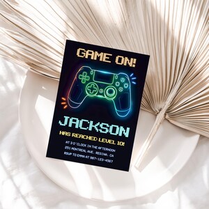 Editable Video Game Party Invitation Printable Gamer Birthday Invite ...