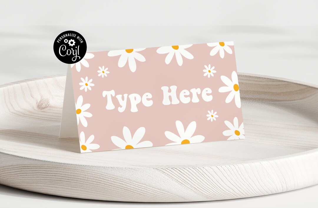 EDITABLE DAISY FIRST Birthday Food Label Retro Daisy 1st Birthday Food ...