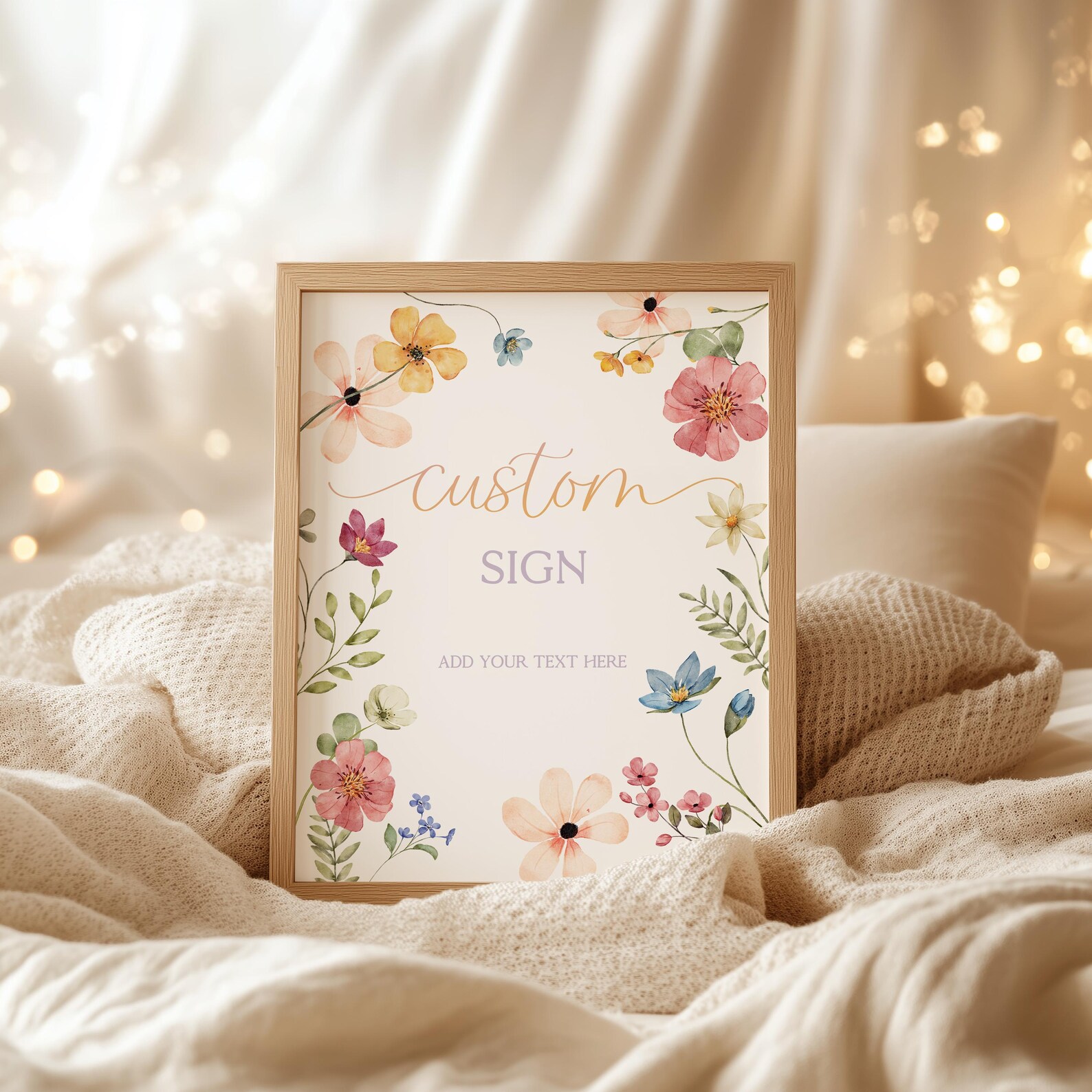 Wildflower Custom Sign Template Wild Flower Sign Baby Shower Sign ...