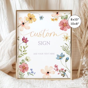 Wildflower Custom Sign Template Wild Flower Sign Baby Shower Sign ...