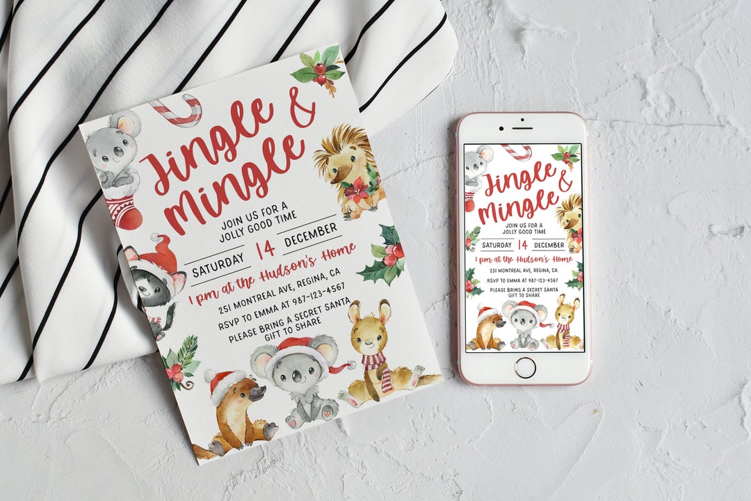 Editable Aussie Christmas Invitation Template Christmas Party ...