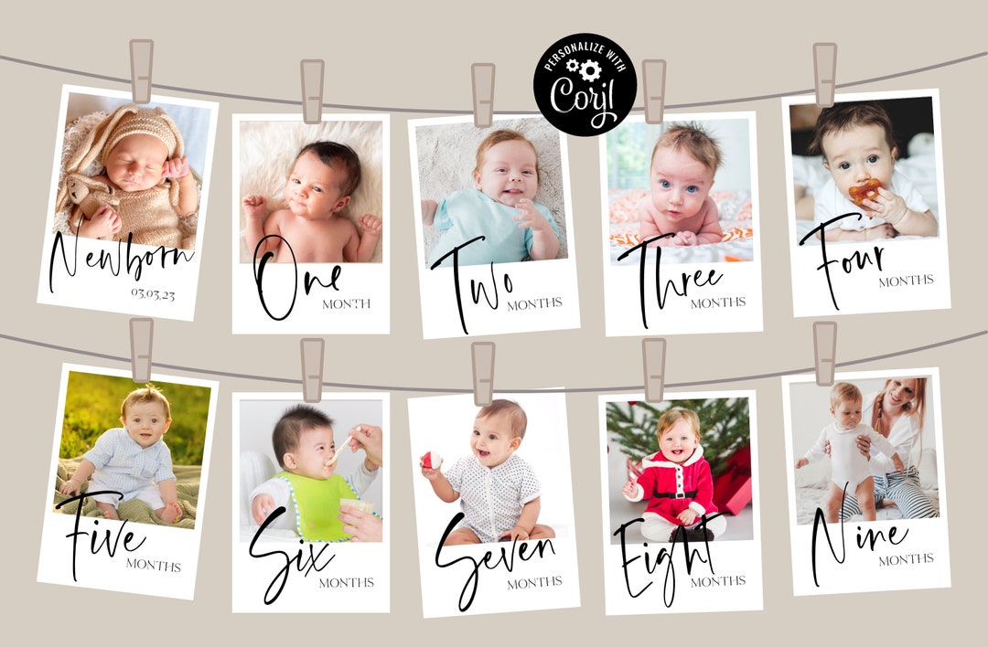 Editable Monthly Milestone Birthday Banner Printable First Birthday ...