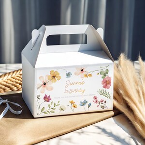 Wildflower Gable Box Template Wild Flower Box Sticker 1st Birthday ...