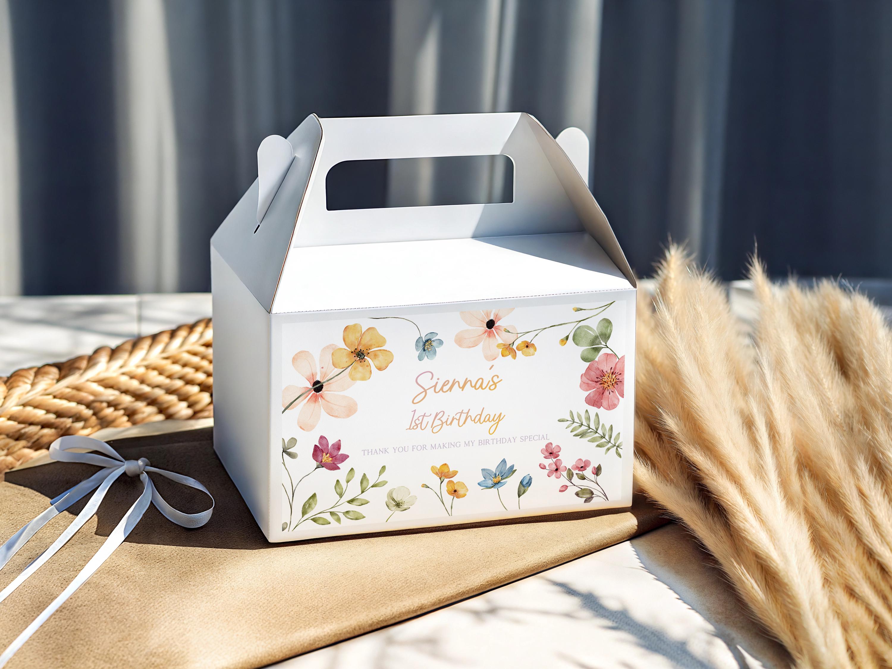 Wildflower Gable Box Template Wild Flower Box Sticker 1st Birthday ...