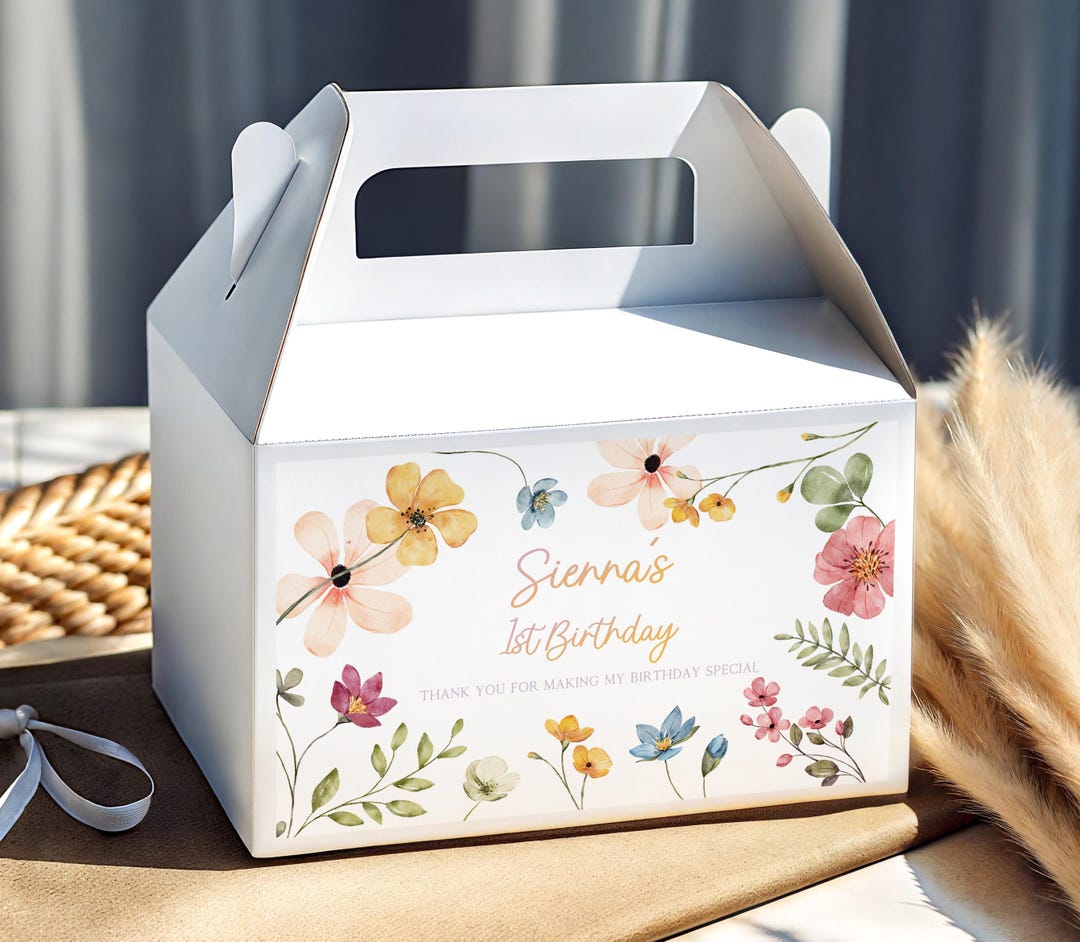 Wildflower Gable Box Template Wild Flower Box Sticker 1st Birthday ...