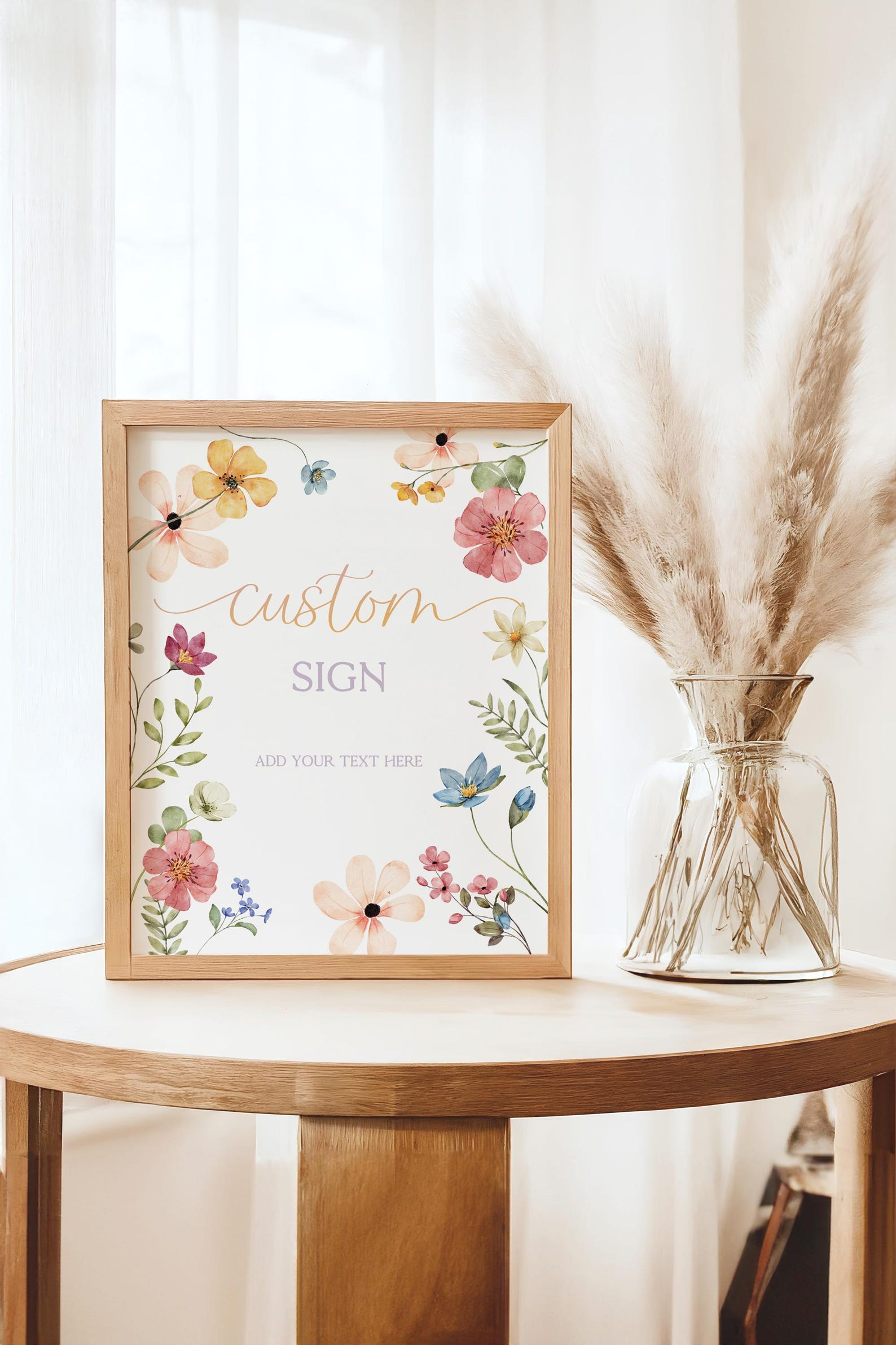 Wildflower Custom Sign Template Wild Flower Sign Baby Shower Sign ...