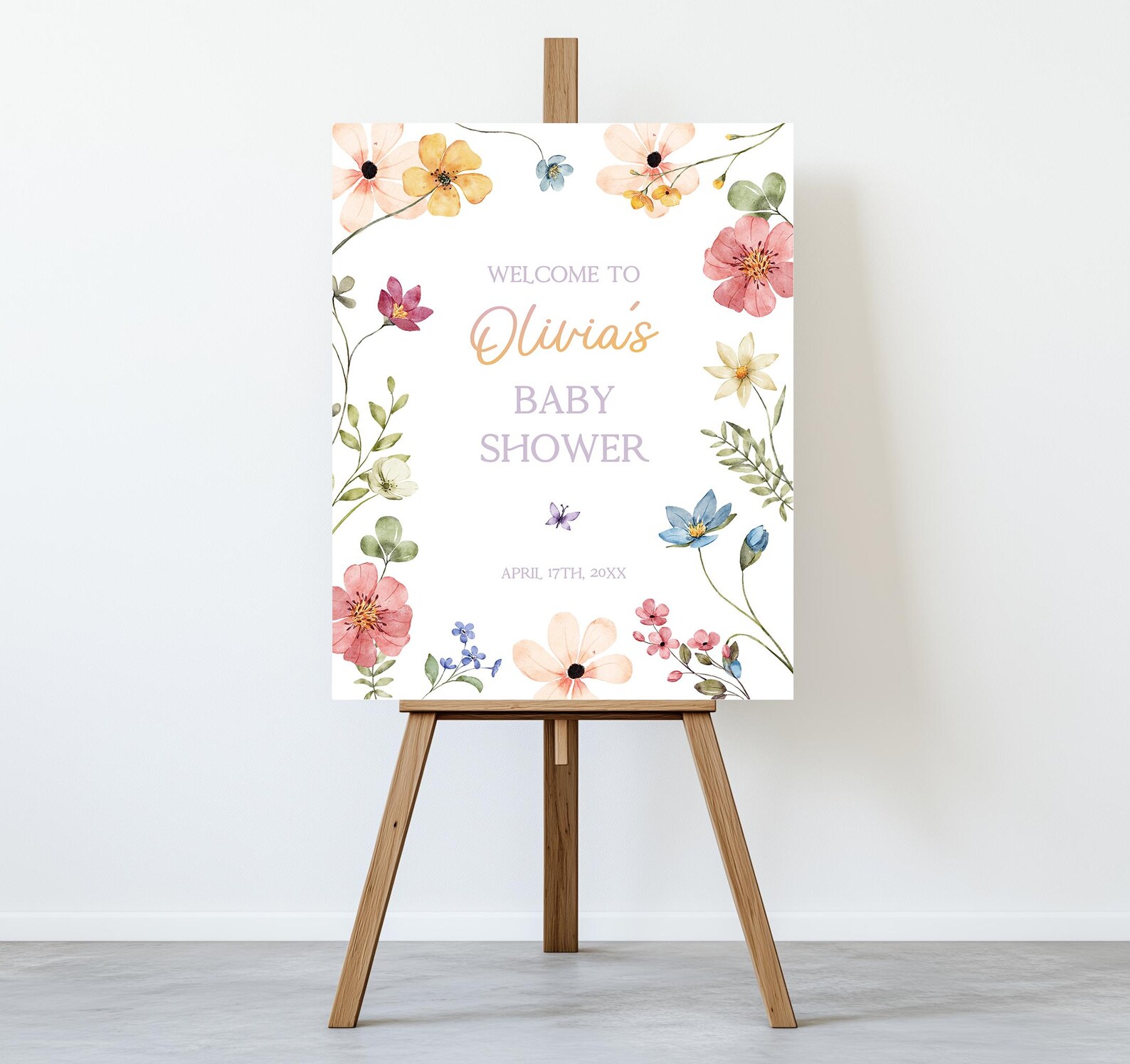Wildflower Welcome Sign Template Wild Flower Welcome Sign Baby Shower ...