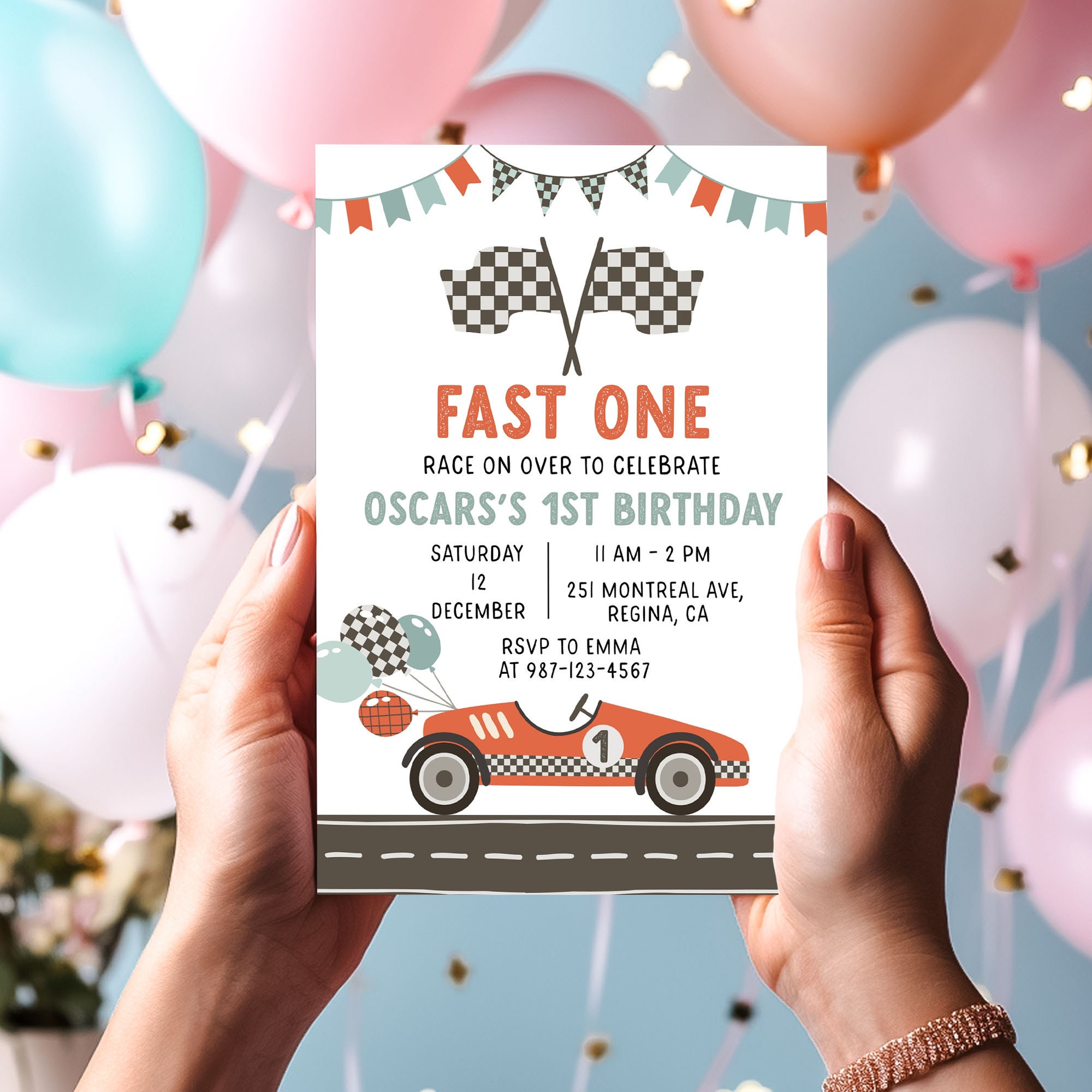 Editable TWO Fast Birthday Invitation Race Car 2nd Birthday - Etsy