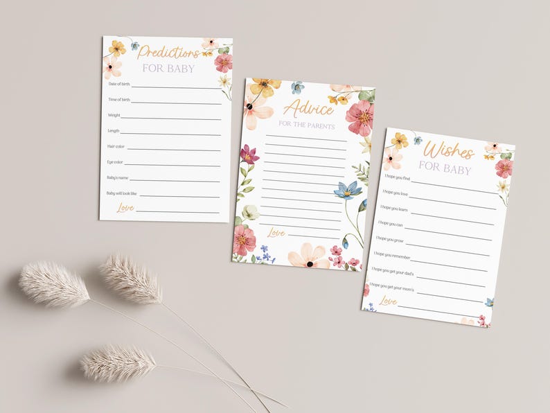 Wildflower Games Baby Shower Games Wild Flower Games Set Printable ...