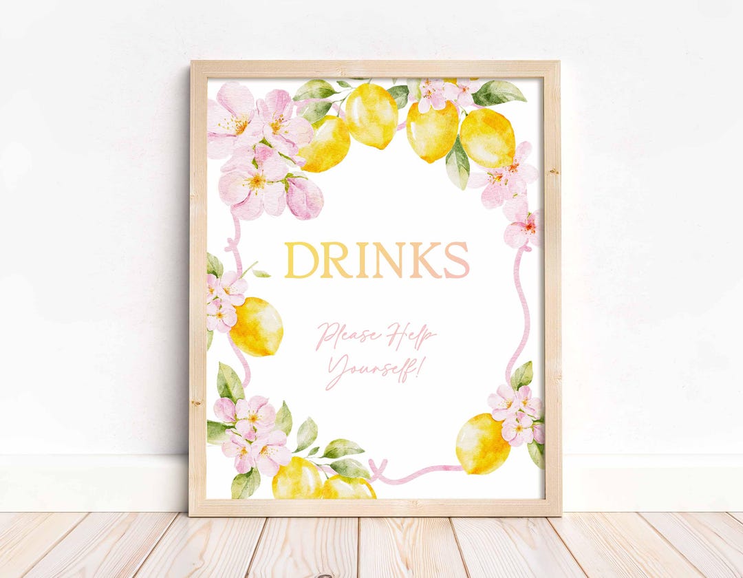 Drink Sign Template Drink Signs Baby Shower Table Sign Baby Shower ...