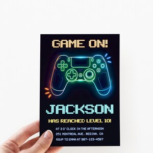 Editable Video Game Party Invitation Printable Gamer Birthday Invite ...
