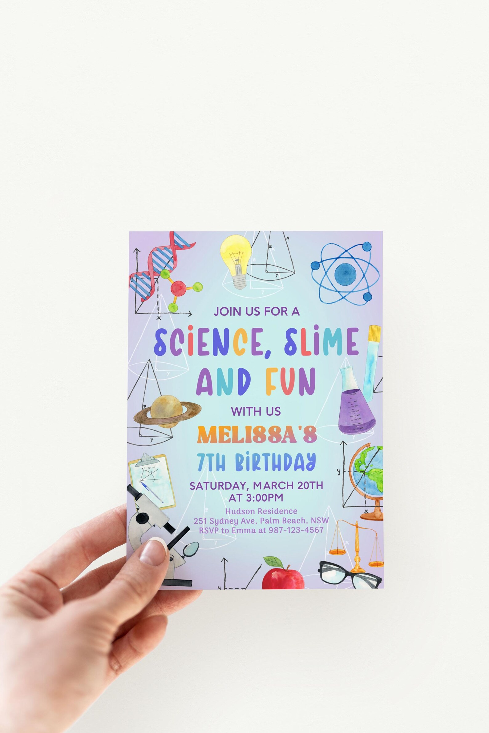 EDITABLE Mad Science Birthday Invitation Boy Girl Science Party ...