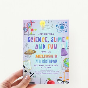 EDITABLE Mad Science Birthday Invitation Boy Girl Science Party ...
