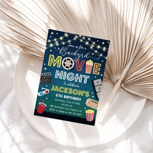 Editable Movie Birthday Invitation Printable Digital Kids Party Cinema ...