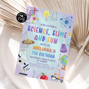 EDITABLE Mad Science Birthday Invitation Boy Girl Science Party ...