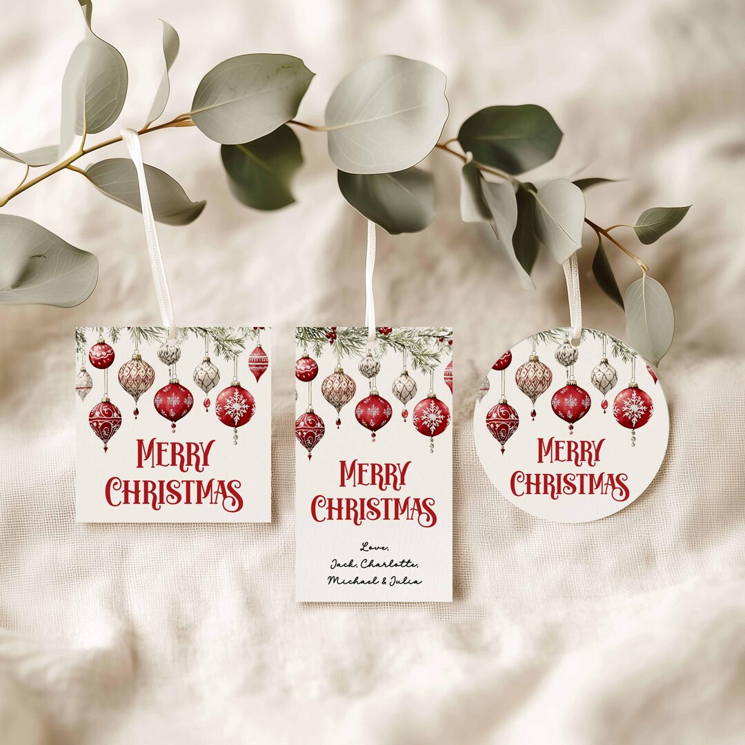 Favor Tag Bundle Template Christmas Gift Tag Bundle Editable Holiday ...