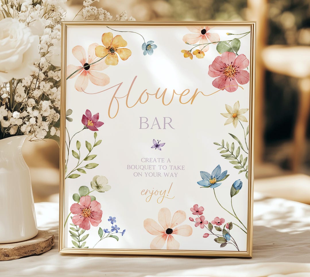 Flower Bar Sign Bouquet Bar Sign Make a Bouquet Sign Flower Arrange ...