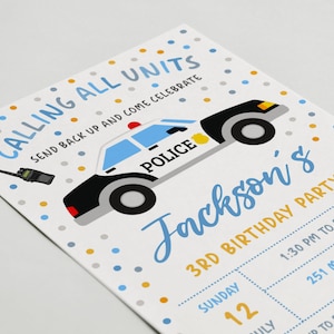 Editable Police Birthday Invitation Template Police Officer Invitation ...