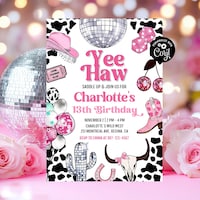 Editable Disco Cowgirl Party Invitation, Cowgirl Big Little Birthday ...