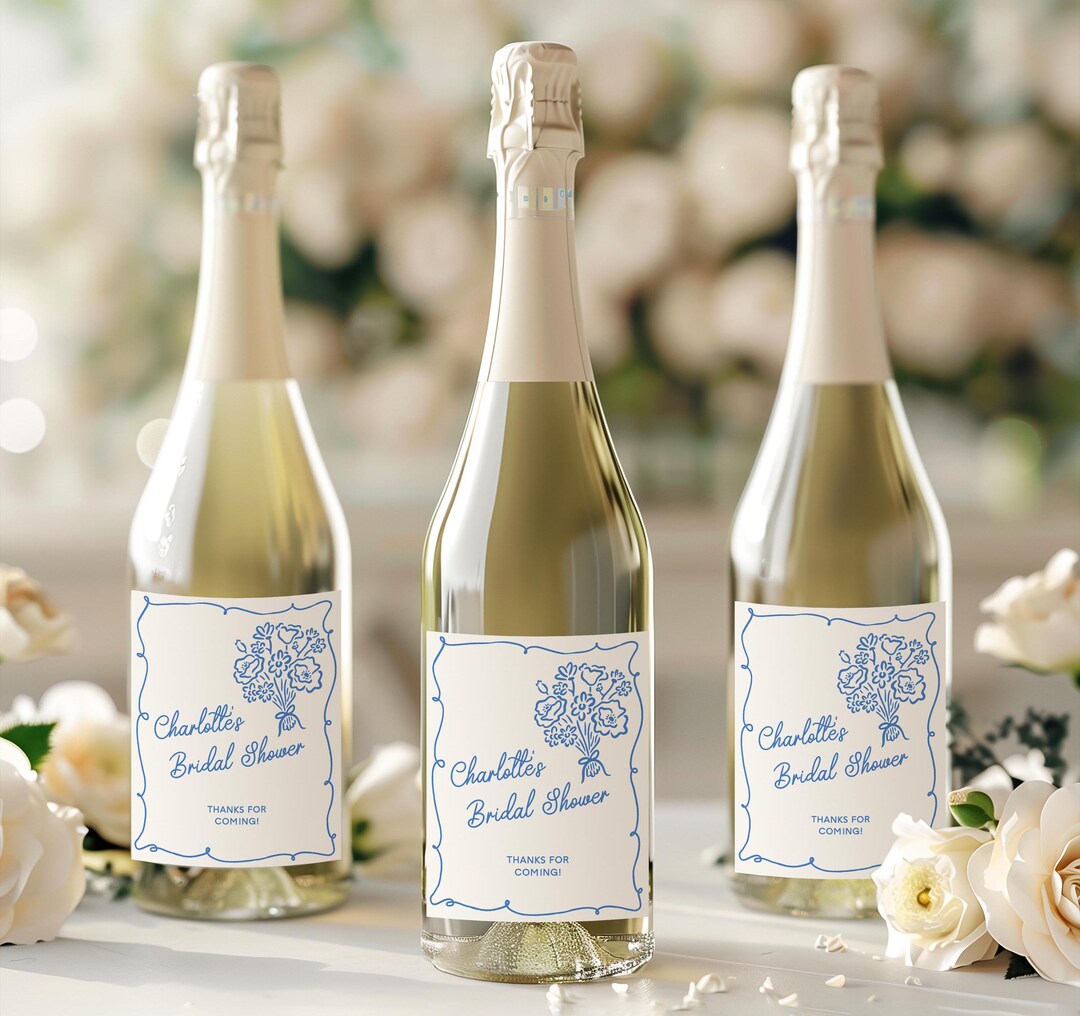 Champagne Label Template Bridal Mini Champagne Label Editable Bridal ...