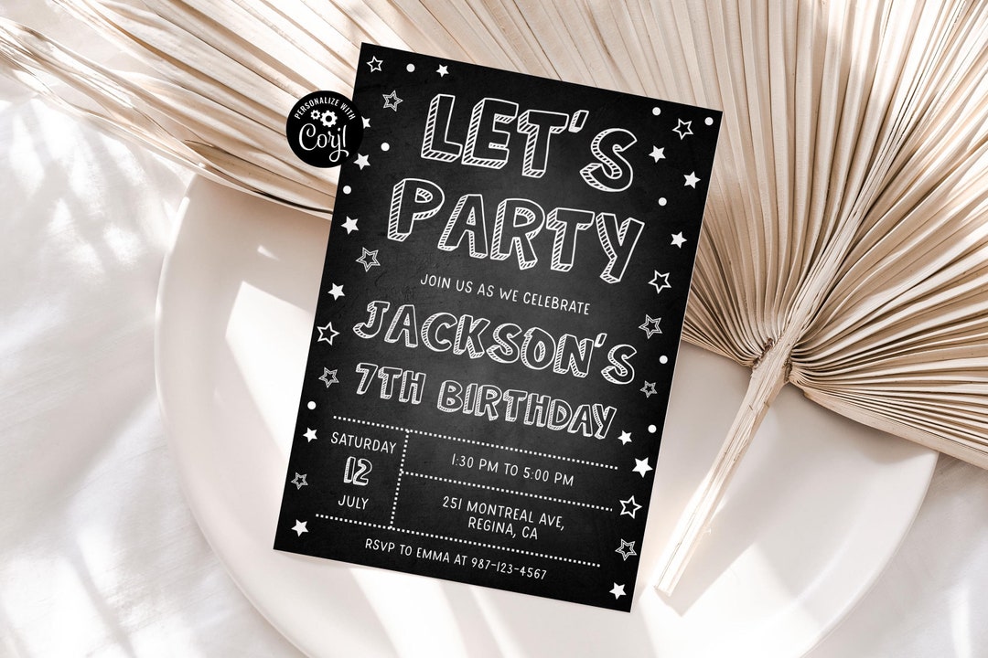 Minimalist Birthday Party Invitation Printable Birthday Invite Template ...