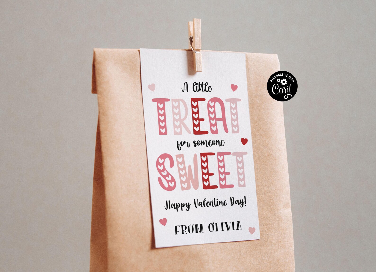 Printable Valentine's Day Tag Sweet Treat Valentines Day Tag Preschool ...
