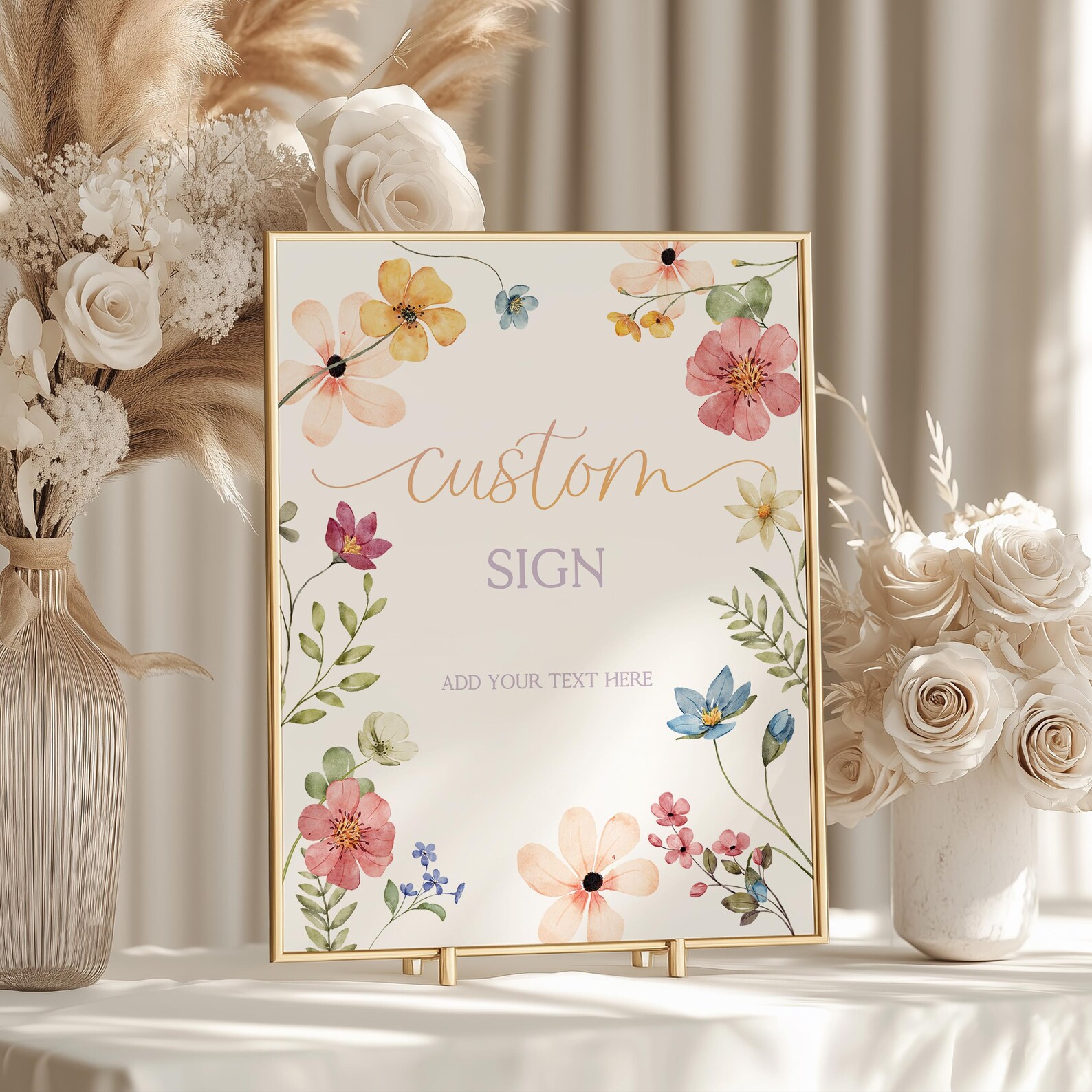 Wildflower Custom Sign Template Wild Flower Sign Baby Shower Sign ...