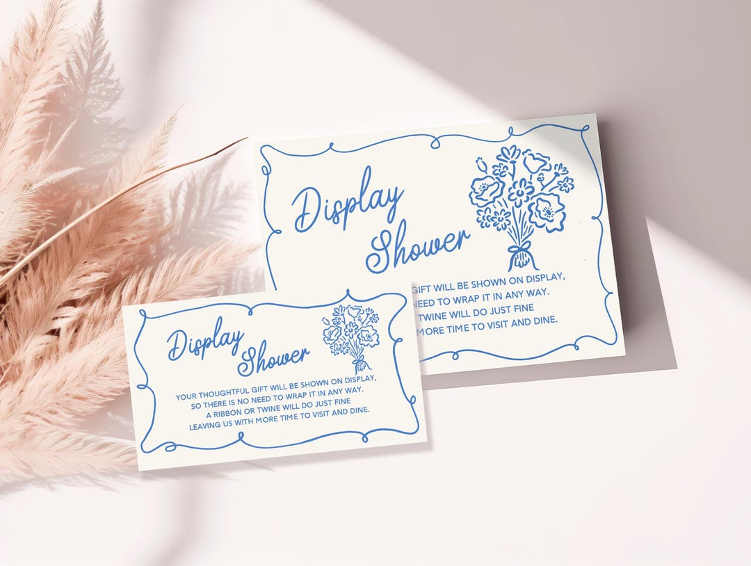 Display Shower Cards Bridal Shower Blue Fresh off the Market Bridal ...