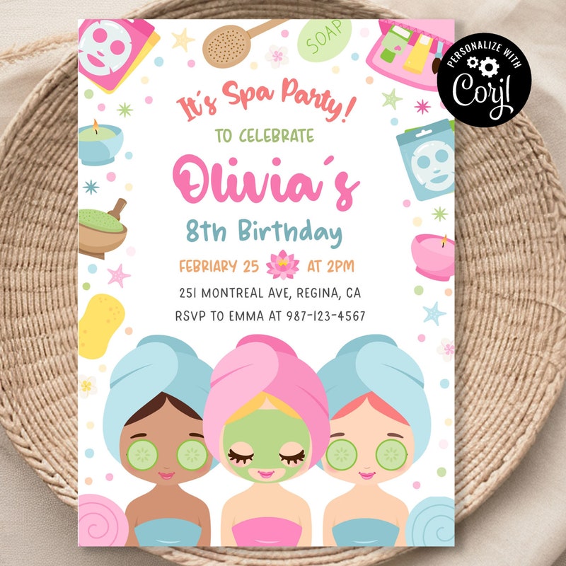 Spa Party Invitation - Etsy