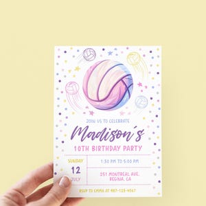 Editable Volleyball Birthday Invitation Volleyball Party Invite ...