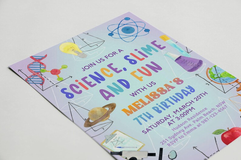 EDITABLE Mad Science Birthday Invitation Boy Girl Science Party ...