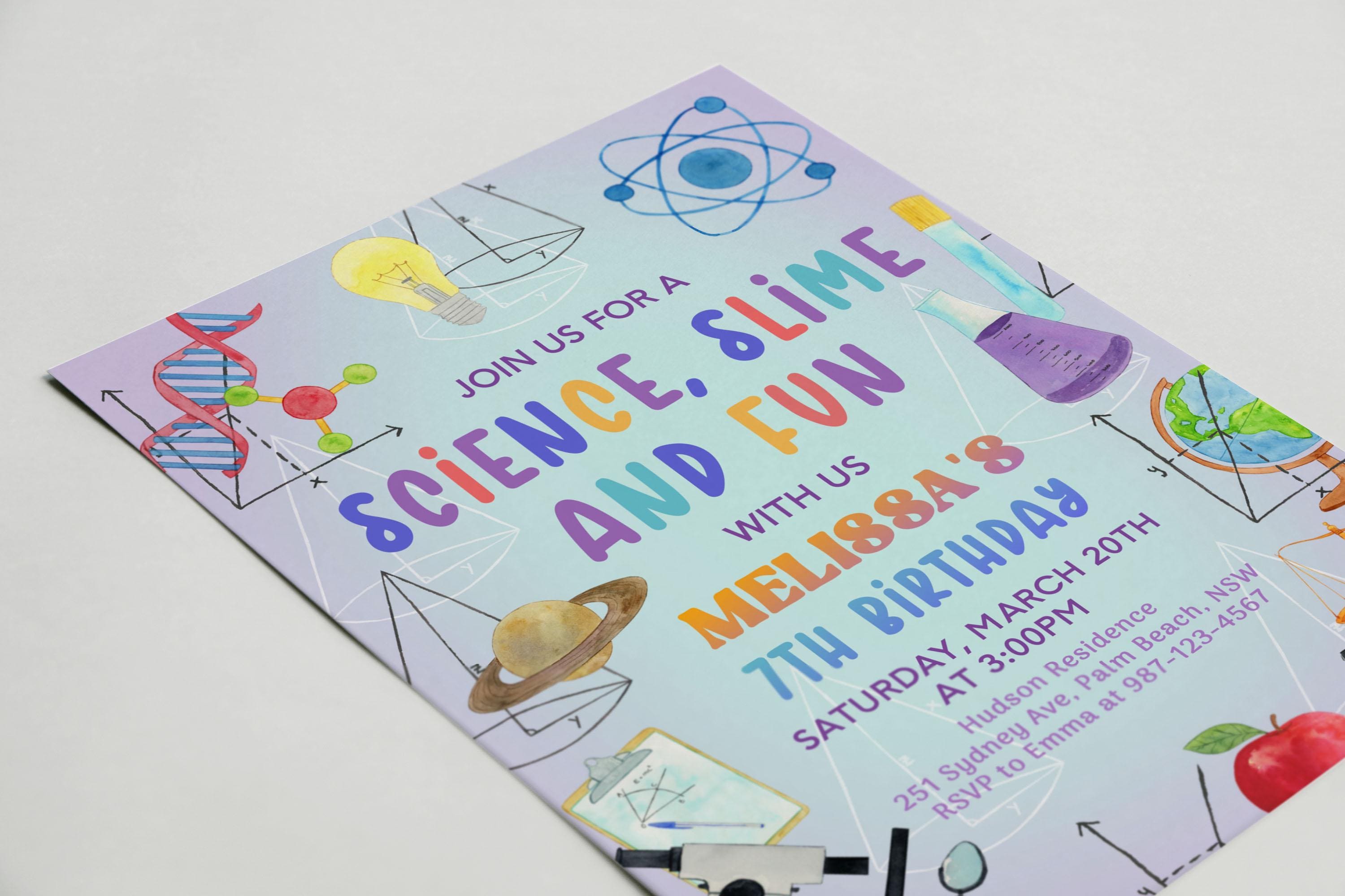 EDITABLE Mad Science Birthday Invitation Boy Girl Science Party ...