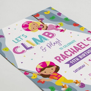 Editable Rock Climbing Birthday Invitation Indoor Climbing Party Invite ...