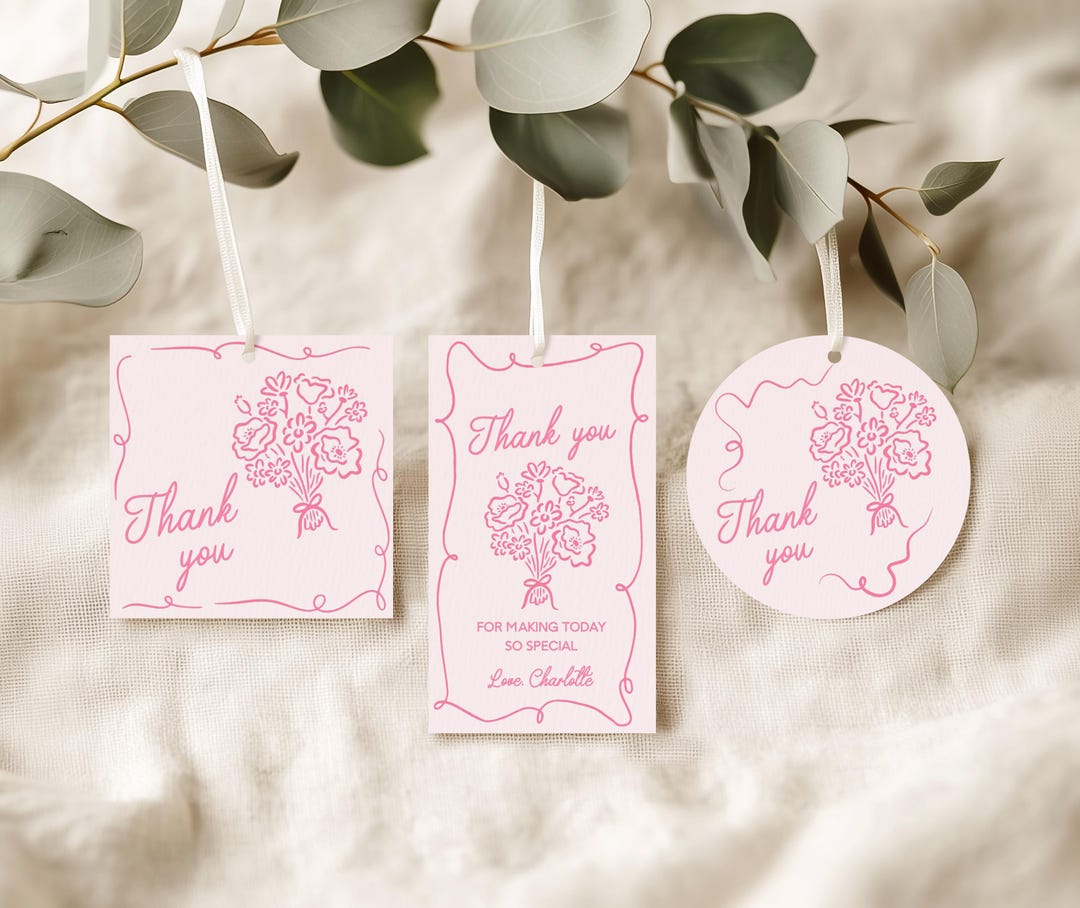 Favor Tag Template Bridal Gift Tag Editable Bridal Thank You Tag Bridal ...